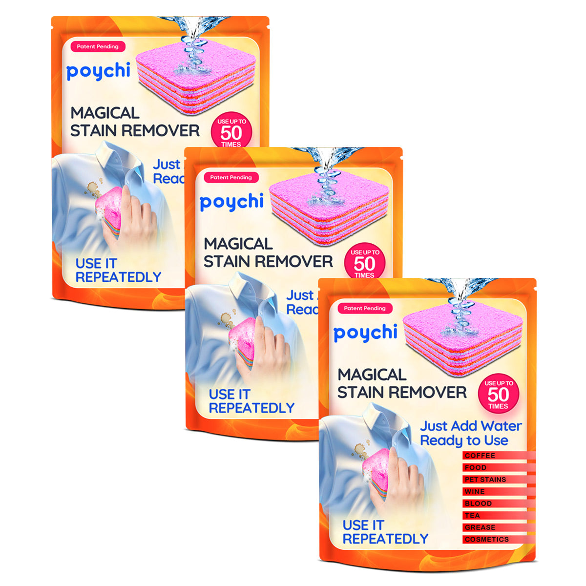 Poychi Magical Fiber Stain Remover - 3 Pack – Poychi - Multilayered ...